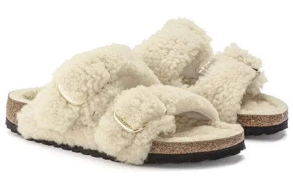 BIRKENSTOCK Arizona Big Buckle Shearling Slides