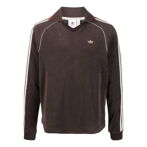 Adidas X Wales Bonner Long Sleeve Towel Polo Shirt - Brown