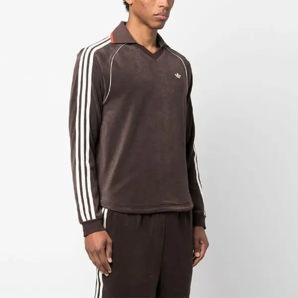 Adidas X Wales Bonner Long Sleeve Towel Polo Shirt - Brown