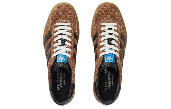 Gucci X Adidas Gazelle "square Gg Monogram" Sneakers - Brown/black