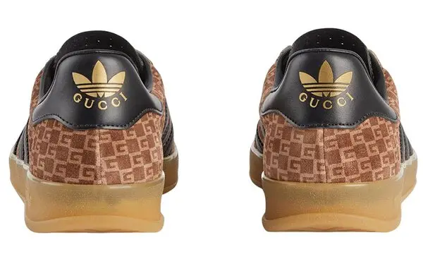 Gucci X Adidas Gazelle "square Gg Monogram" Sneakers - Brown/black