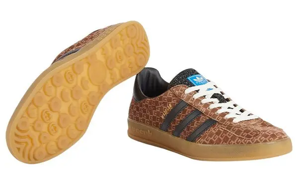 Gucci X Adidas Gazelle "square Gg Monogram" Sneakers - Brown/black