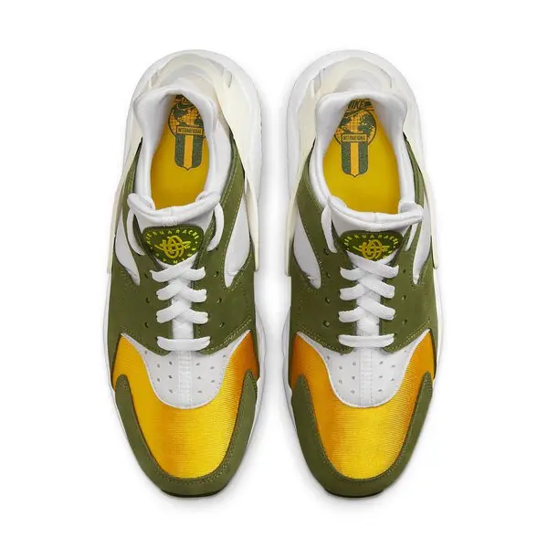 Nike X Stussy Air Huarache Le 'dark Olive' 2021 - White/green/yellow