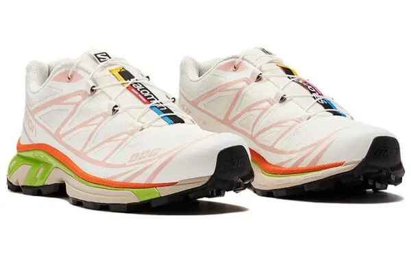 SALOMON Xt-6 "vanilla White Pink Green" Sneakers - White/pink