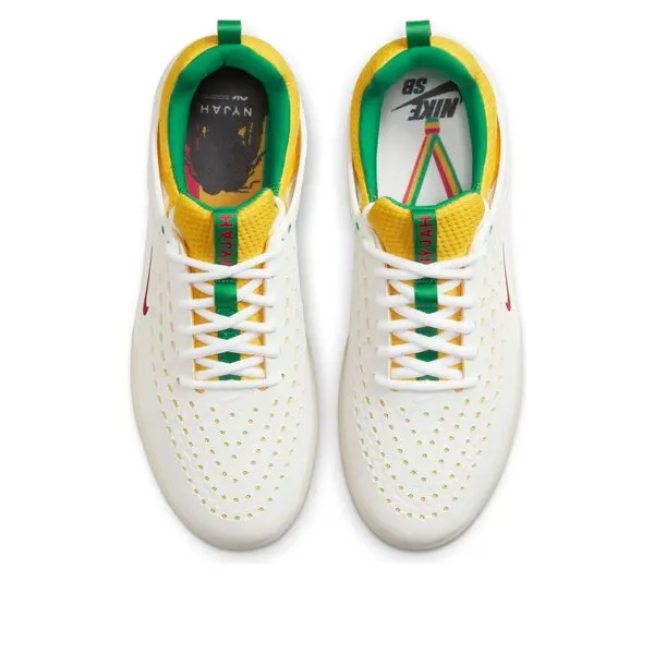 Nike Nyjah 3 Premium Sb 'rastafarian' Sneakers - White/green/yellow