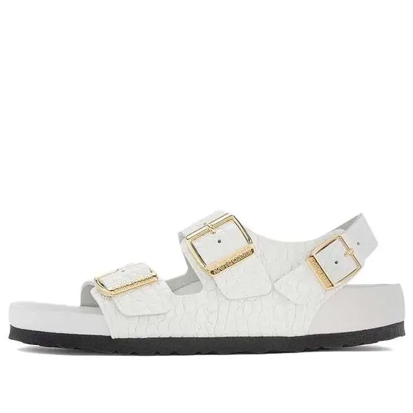 BIRKENSTOCK Milano Embossed Leather Sandals - White