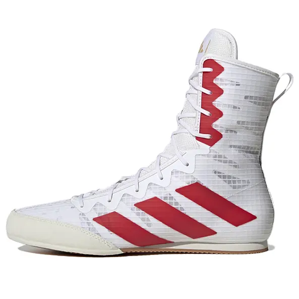 Adidas Box Hog 4 High Top Sneakers - White/red