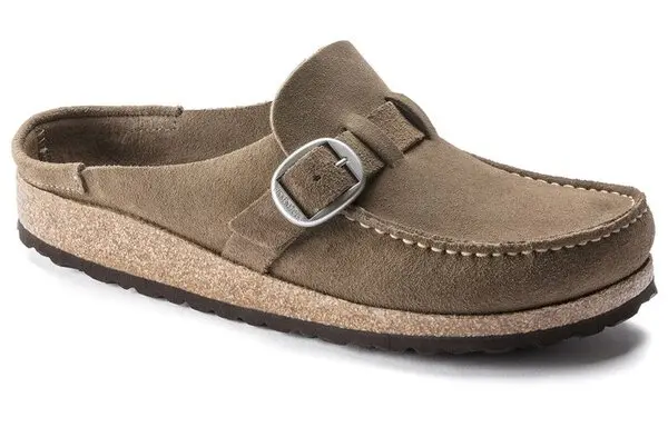 BIRKENSTOCK Buckley Suede Leather Clogs - Tan