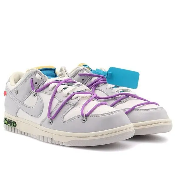 Nike X Off-white Dunk Low "lot 47 Of 50 - Gray/white