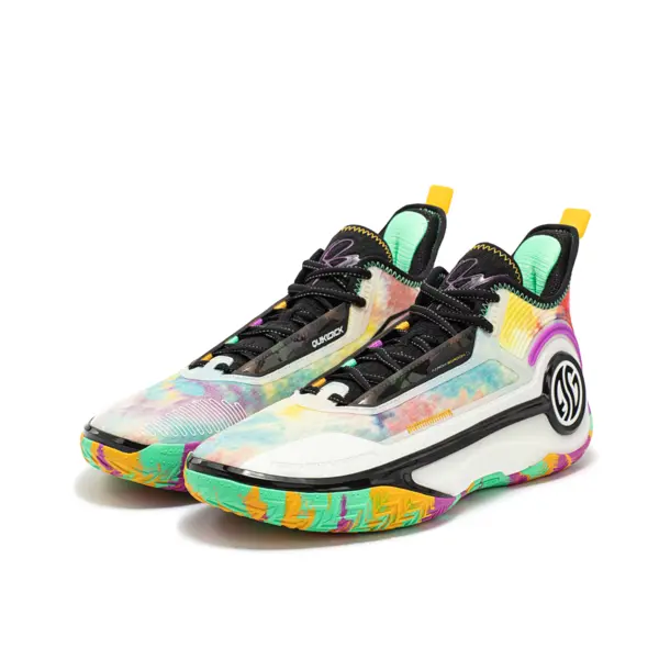 361 DEGREES Ag4 "jimi" High Top Basketball Sneakers - Egret/black