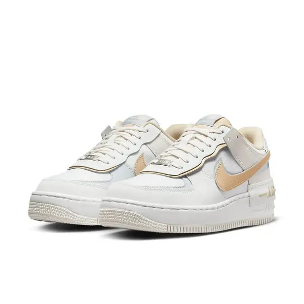 Nike Force 1 Low Shadow Sneakers - White/gold