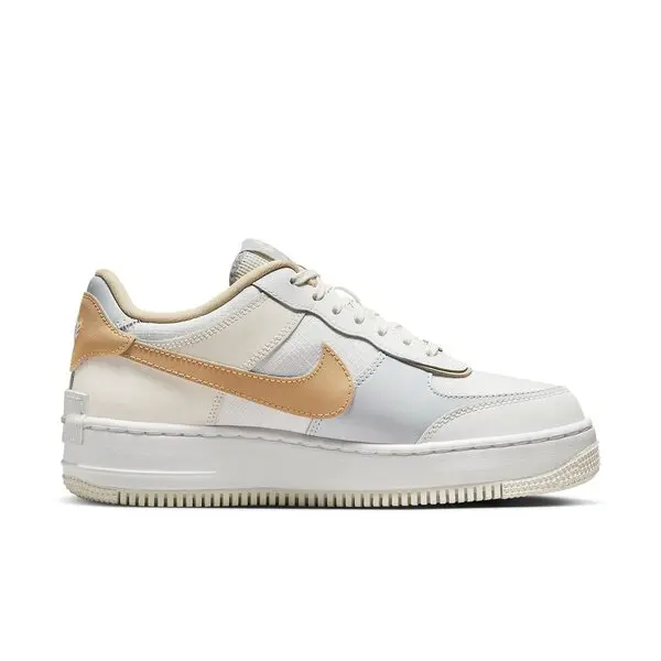 Nike Force 1 Low Shadow Sneakers - White/gold
