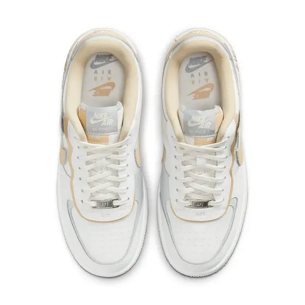Nike Force 1 Low Shadow Sneakers - White/gold