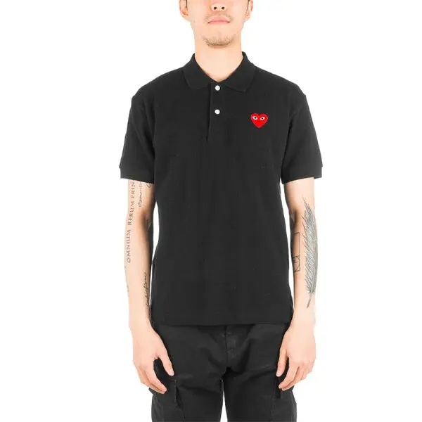 Play Comme Des Garcon Polo Red Emblem - Black
