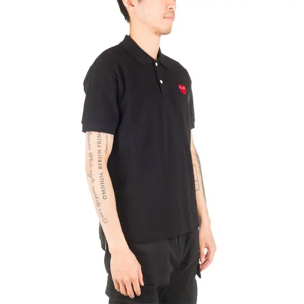 Play Comme Des Garcon Polo Red Emblem - Black