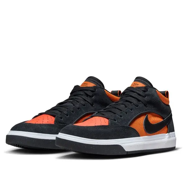 Nike React Leo Sb Mid Top Sneakers - Black/black/orange