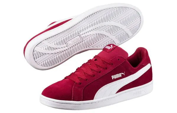 PUMA Smash Suede Retro Low Top Sneakers - Red