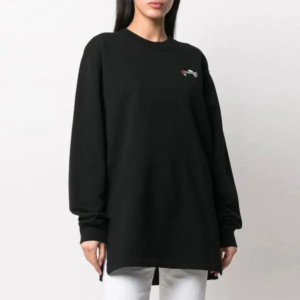 Off-White Arrow Embroidered Flowers Long Hoodie