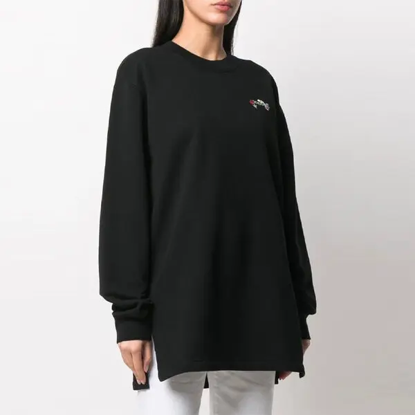 Off-White Arrow Embroidered Flowers Long Hoodie