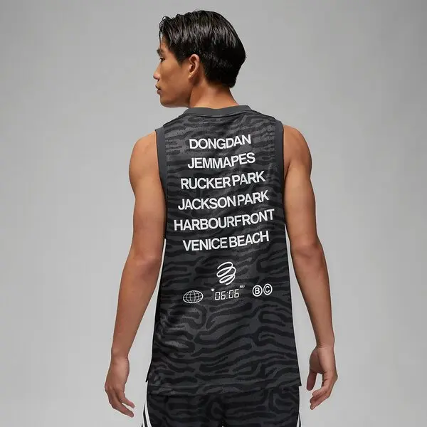 JORDAN Dri-fit Sport Breakfast Club Mesh Jersey - Black/multi-color
