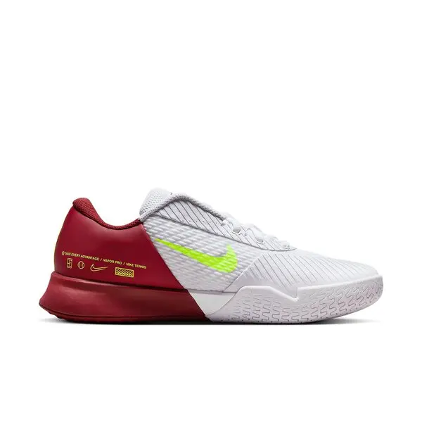 Nike Court Air Zoom Vapor Pro 2 Hc Sneakers - White/team Red/lime Blast