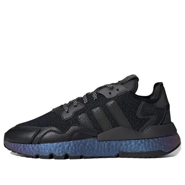 Adidas Nite Jogger "metallic Blue Boost" Low Top Sneakers - Core Black/carbon