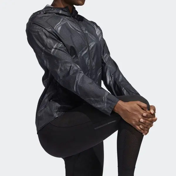 Adidas Training Sports Hooded Jacket With Abstract Print