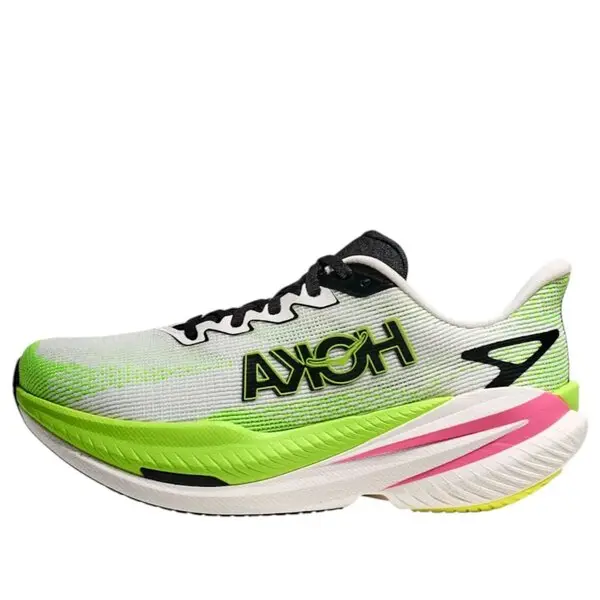 Hoka One One Mach X 3 Athletic Sneakers - White/neon Lime