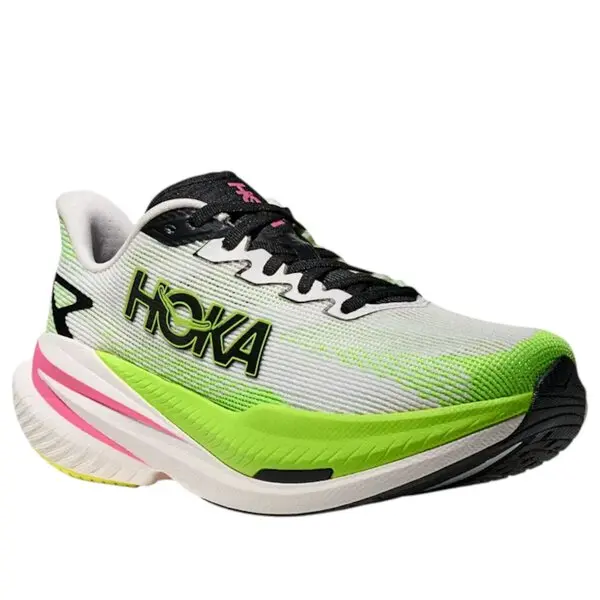Hoka One One Mach X 3 Athletic Sneakers - White/neon Lime