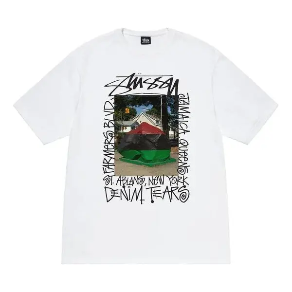 StÜssy X Denim Tears Farmers Blvd Tee - White