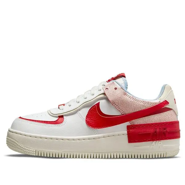 Nike Force 1 Shadow Cracked Leather Sneakers - White/red/blue