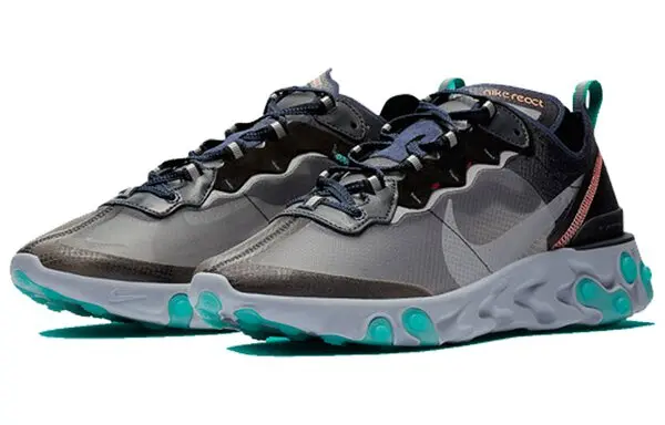Nike React Element 87 Sneakers - Black/nepture Green