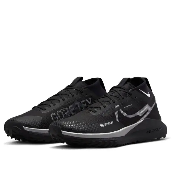 Nike React Pegasus Trail 4 Gore-tex Sneakers - Black/reflect Silver/wolf Grey