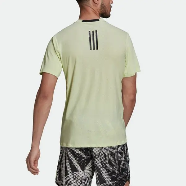 Adidas Solid Color Logo Printing Round Neck Short Sleeve Green T-shirt - Multi-color