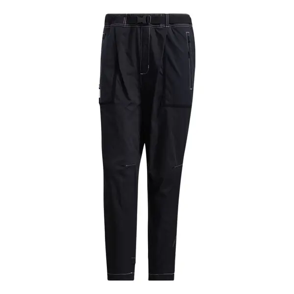 Adidas Side Logo Knit Athleisure Casual Sports Pants Black - Multi-color