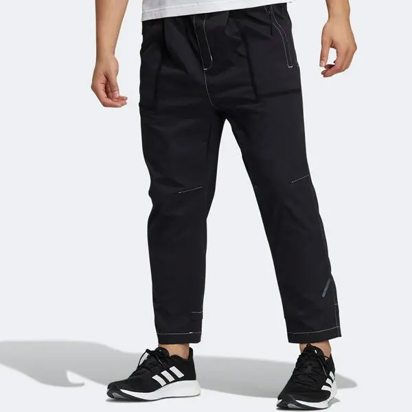 Adidas Side Logo Knit Athleisure Casual Sports Pants Black - Multi-color