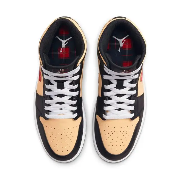 JORDAN 1 Mid Se "tartan Swoosh - Black/brown/red
