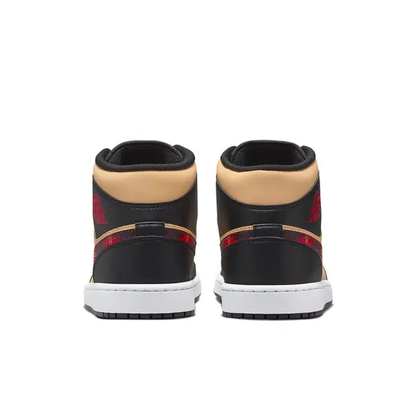 JORDAN 1 Mid Se "tartan Swoosh - Black/brown/red