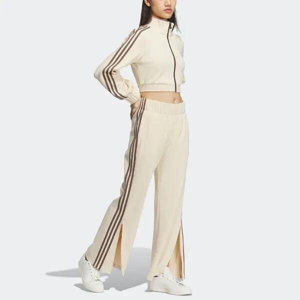 Adidas Flared Tracksuit Bottoms - Beige