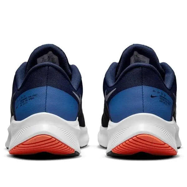 Nike Quest 4 Low Top Athletic Sneakers - Black/blue/white
