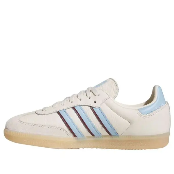 Adidas Samba Lace Up Sneakers - Wonder White/celestial Blue