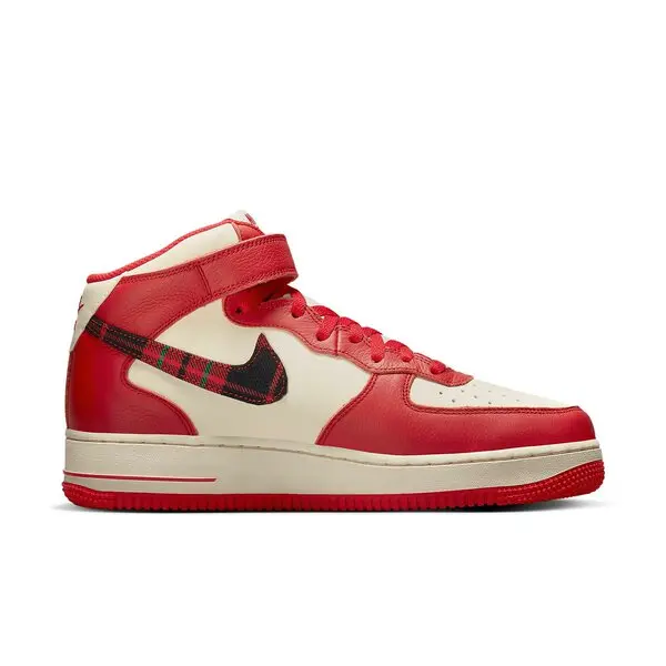 Nike Force 1 Mid '07 Lx 'red Plaid' Sneakers - Whitered