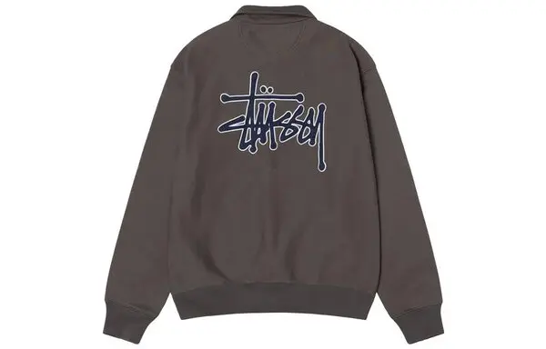 StÜssy X Denim Tears Half Zip Fleece 'charcoal