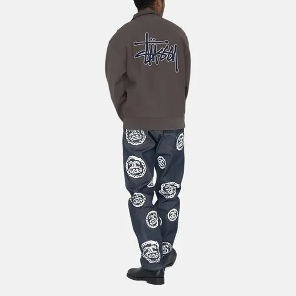 StÜssy X Denim Tears Half Zip Fleece 'charcoal