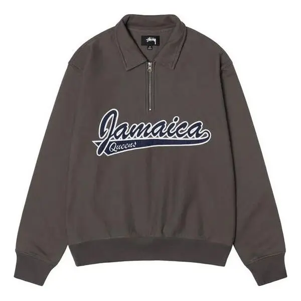 StÜssy X Denim Tears Half Zip Fleece 'charcoal - Grey