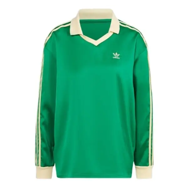 Adidas 3-stripes Satin Long Sleeve Shirt - Green