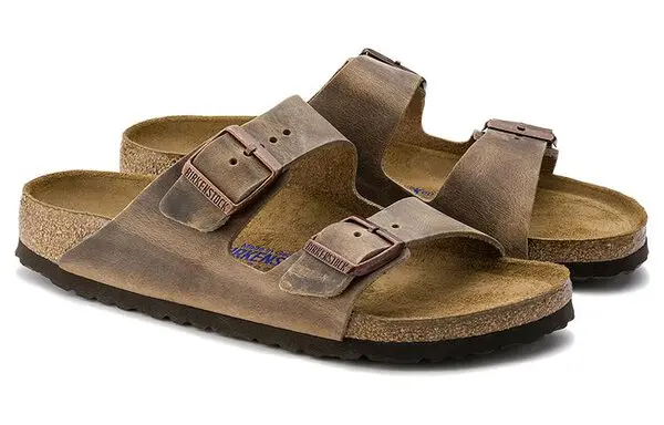 BIRKENSTOCK Arizona Soft Footbed Oiled Leather Sandals - Brown