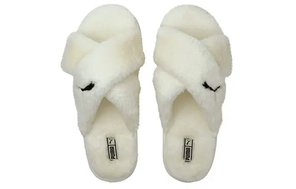 PUMA Fluff X Strap Slides - White