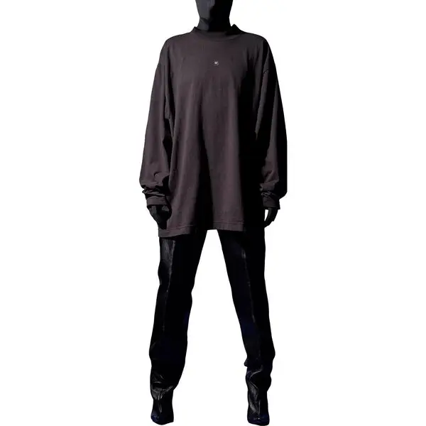 Yeezy Logo Longsleeve T-shirt - Black