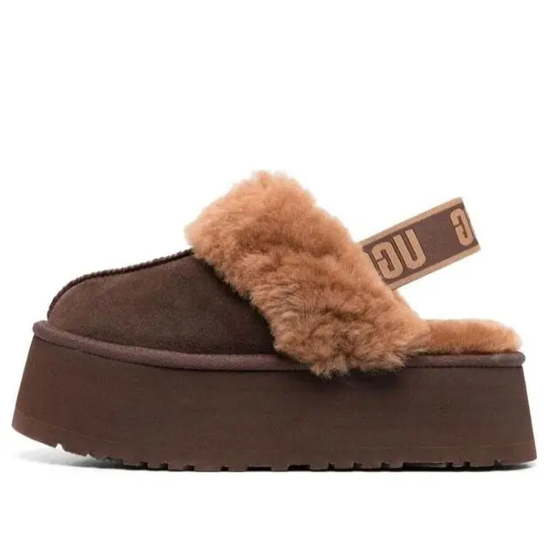 UGG Funkette Slipper With Platform Sole - Brown